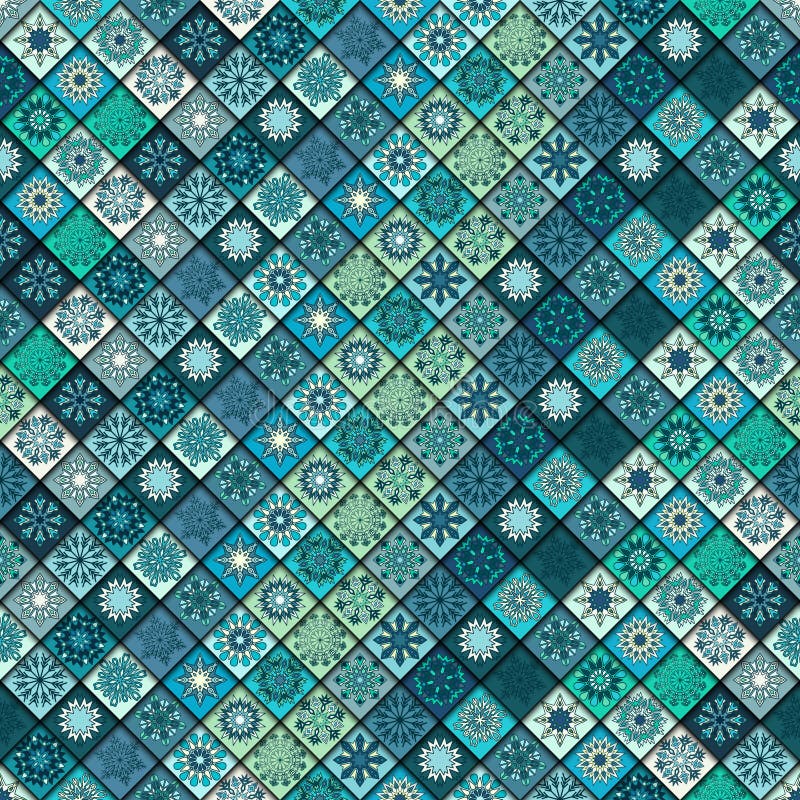 Vintage Seamless Pattern with Tile Patchwork Elements. Stock ...