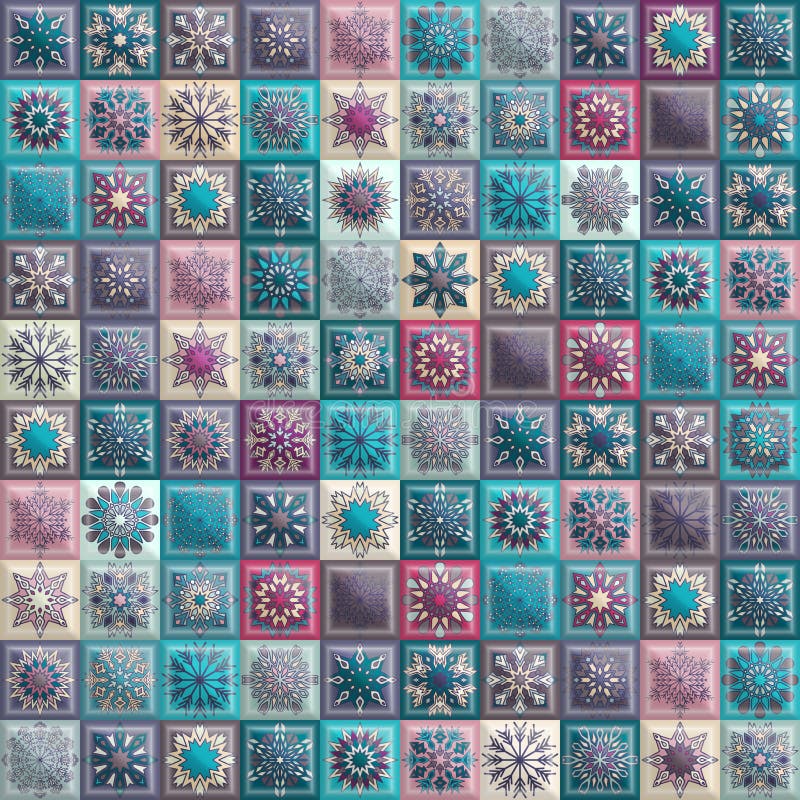 Vintage Seamless Pattern with Tile Patchwork Elements. Stock ...
