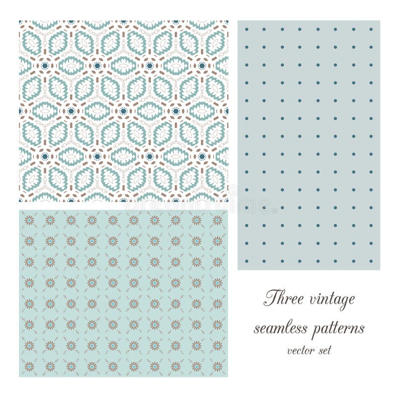 Vintage seamless patterns stock vector. Illustration of seamless - 30908989