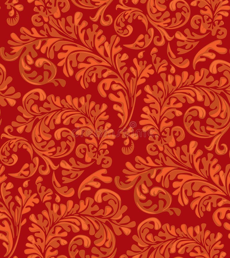 Seamless Vintage Wallpaper Pattern Stock Illustration - Illustration of ...