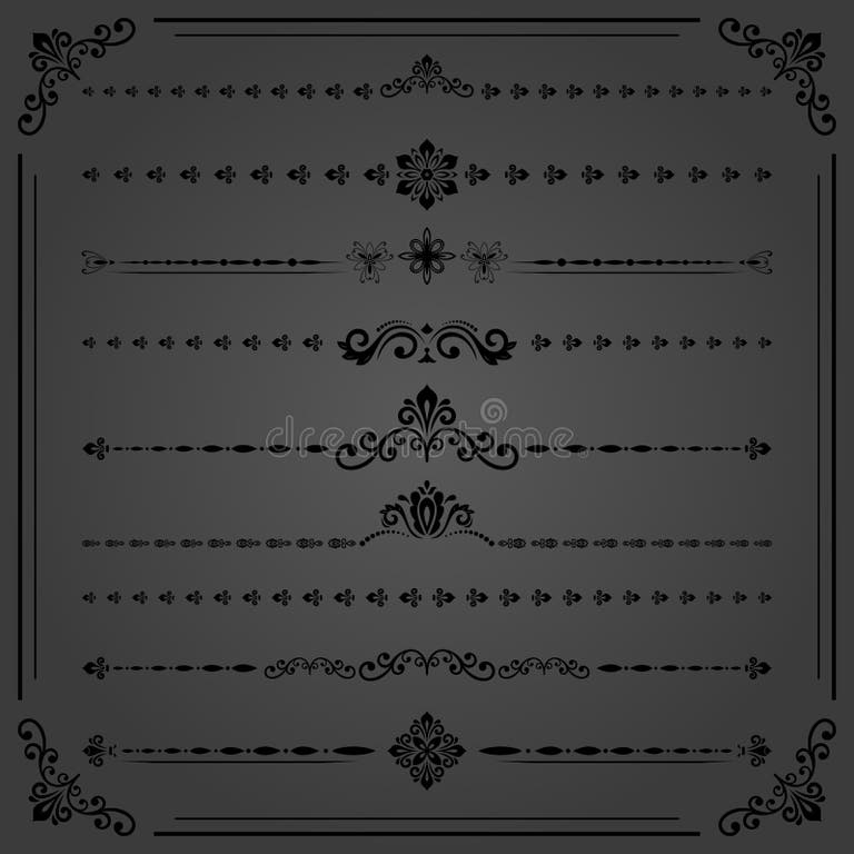 Set of Horizontal Patterns stock illustration. Illustration of curve ...