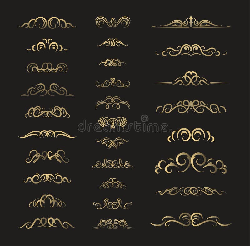 Vector Set of Retro Decorations for Wedding Cards, Decorating ...