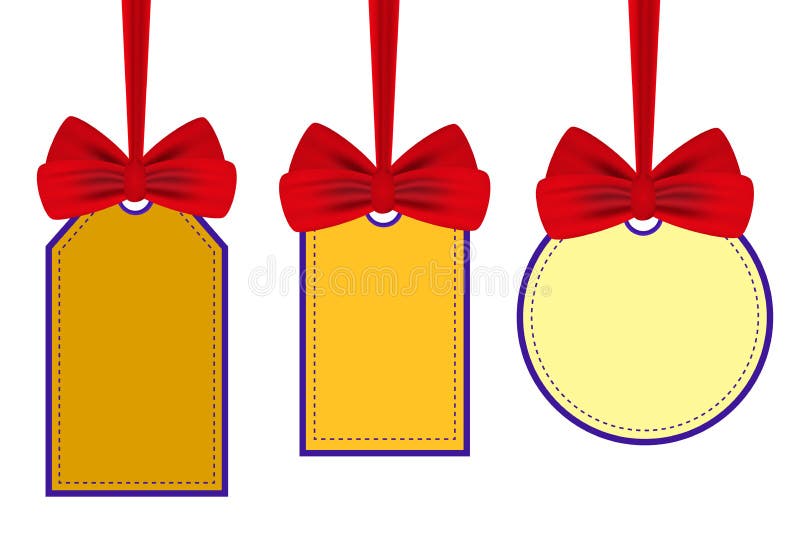 Vintage Set Labels with Red Bows. Vector Stock Vector - Illustration of ...