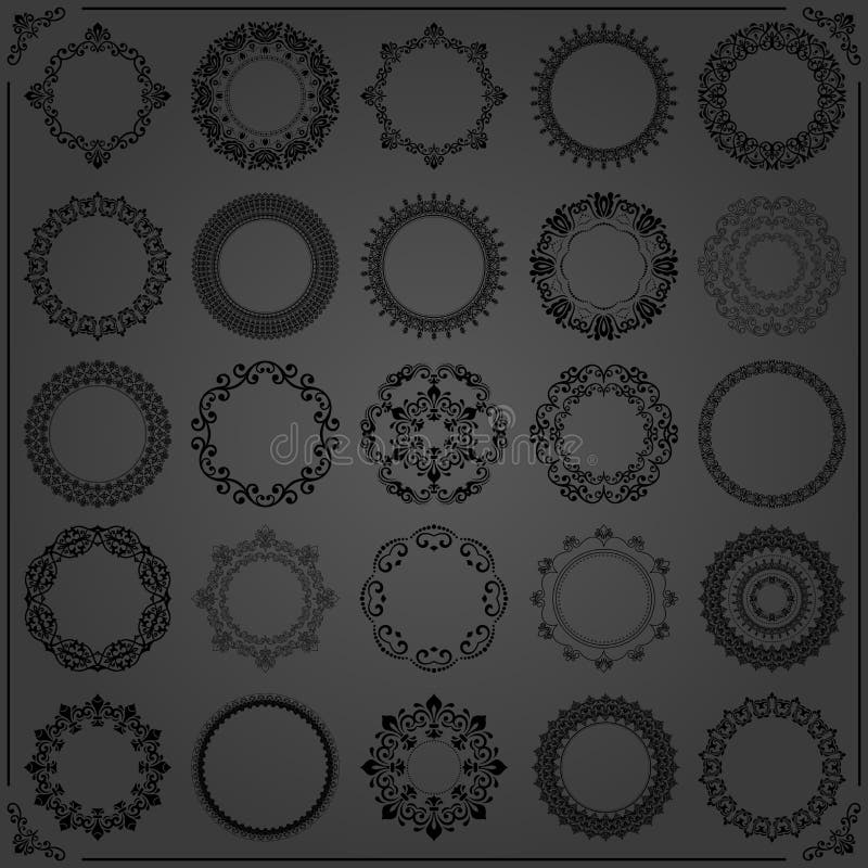 Set of Round Patterns stock illustration. Illustration of greeting ...