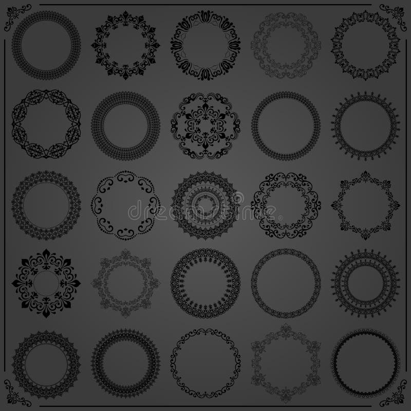 Set of Round Patterns stock illustration. Illustration of wedding ...