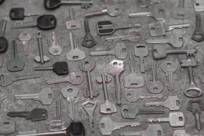 A Set of Different Metal Keys from Secret Locks Stock Image - Image of ...