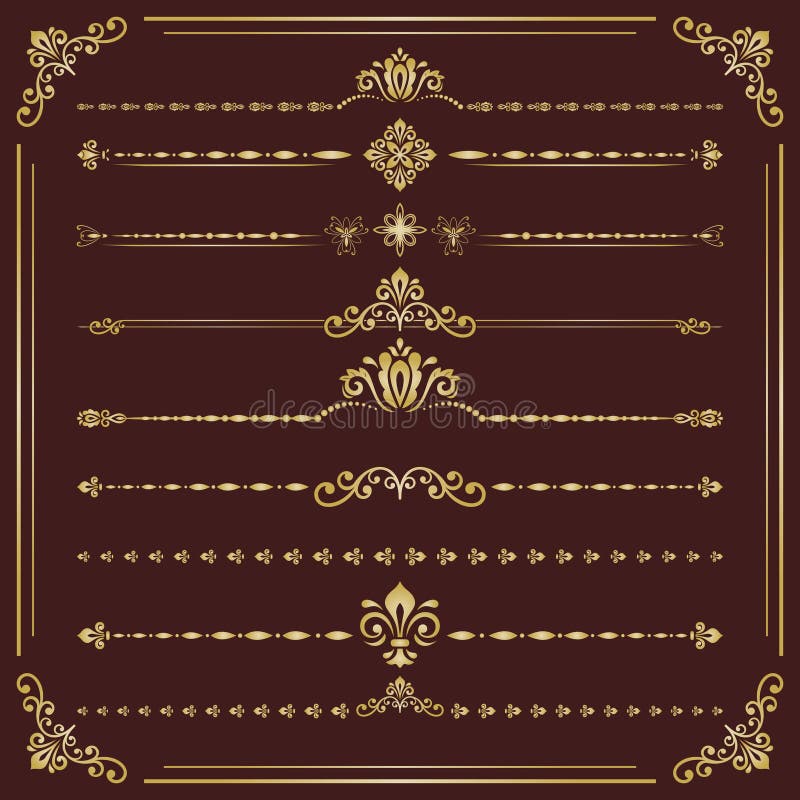 Vintage Big Set of Horizonyal Vector Patterns. Collection of Graphics ...