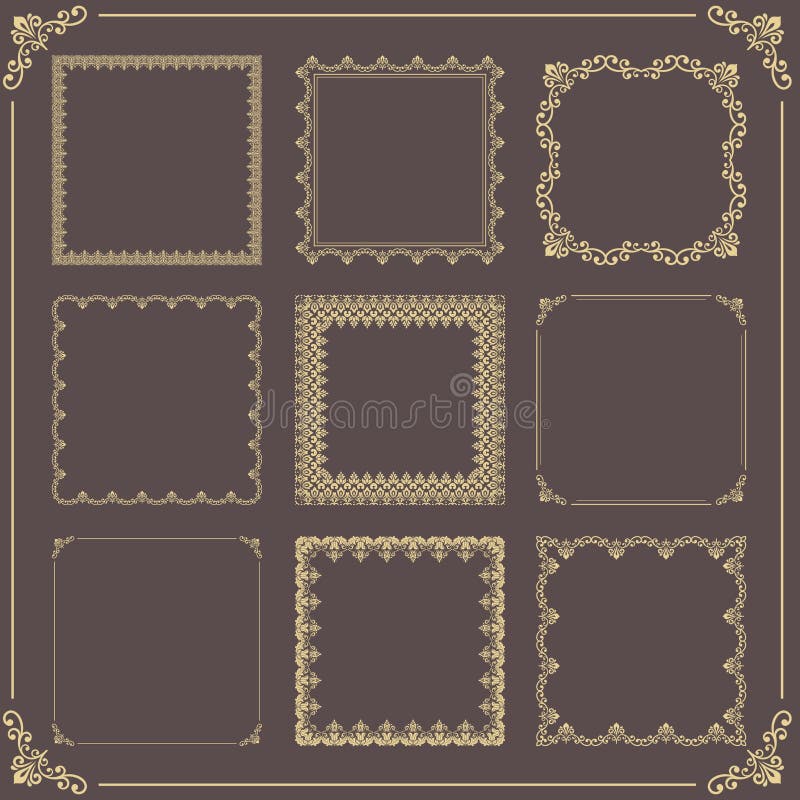 Vintage Big Set of Square Vector Patterns Stock Vector - Illustration ...