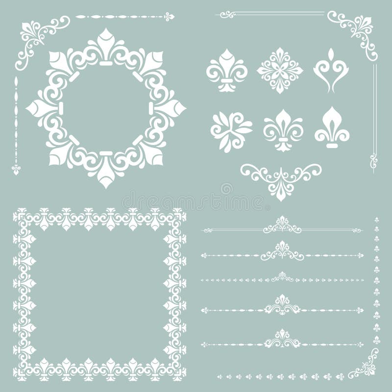 Vintage Big Set of Classic Vector Patterns. Collection of Graphics ...