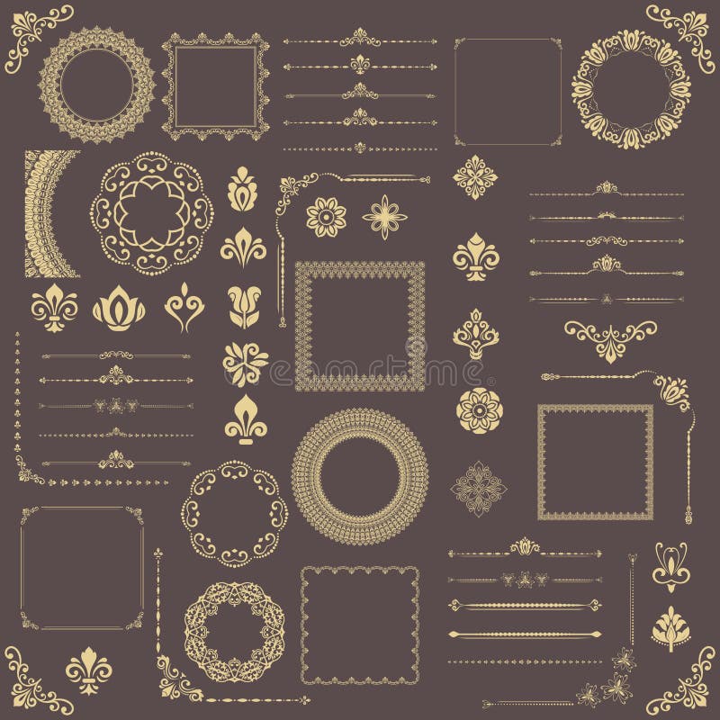 Vintage Big Set of Classic Vector Patterns. Collection of Graphics ...