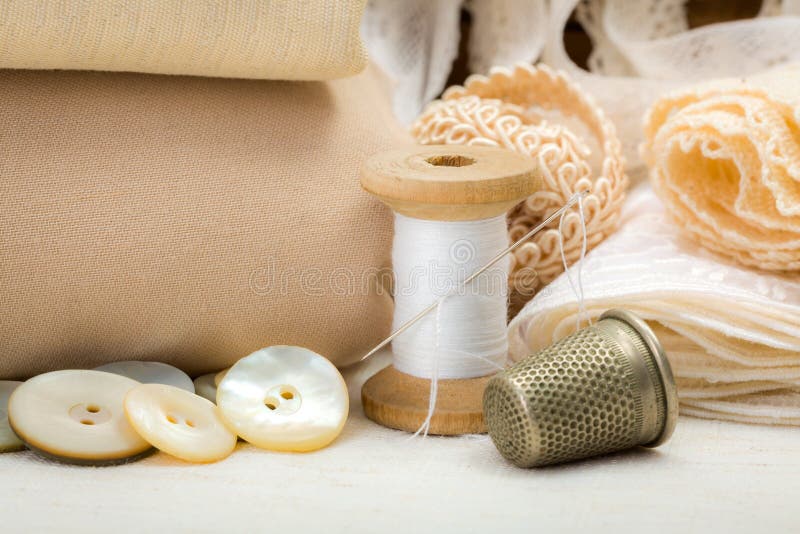 Vintage sewing craft items stock photo. Image of metal - 52584656