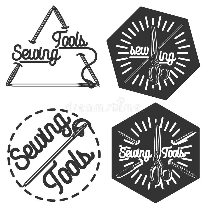 Sewing Emblems Set stock vector. Illustration of fashion - 49167186