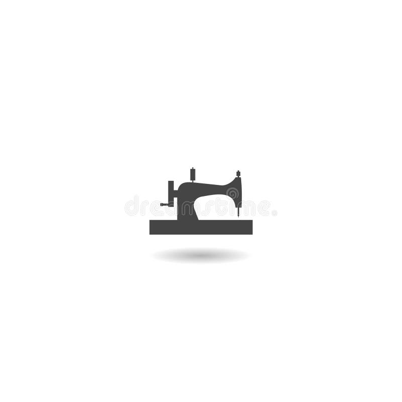 Vintage Sewing Machine Icon with Shadow Stock Vector - Illustration of ...