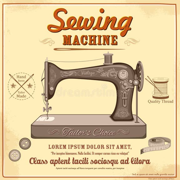 Vintage Sewing Machine Stock Illustrations – 10,094 Vintage Sewing ...