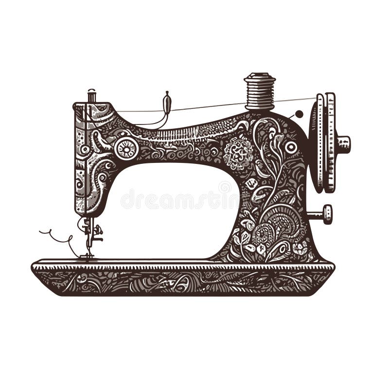 Vintage Sewing Machine Drawing Stock Illustrations – 945 Vintage Sewing ...