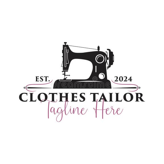 Vintage Sewing Machine Logo Stock Illustration - Illustration of ...