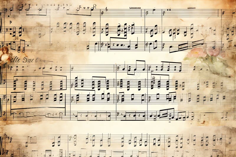 Vintage Sheet Music Borders Background Crafting Scrapbooking, Design ...