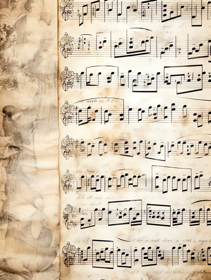 Vintage Sheet Music Lyrics Background Crafting Scrapbooking, Design ...