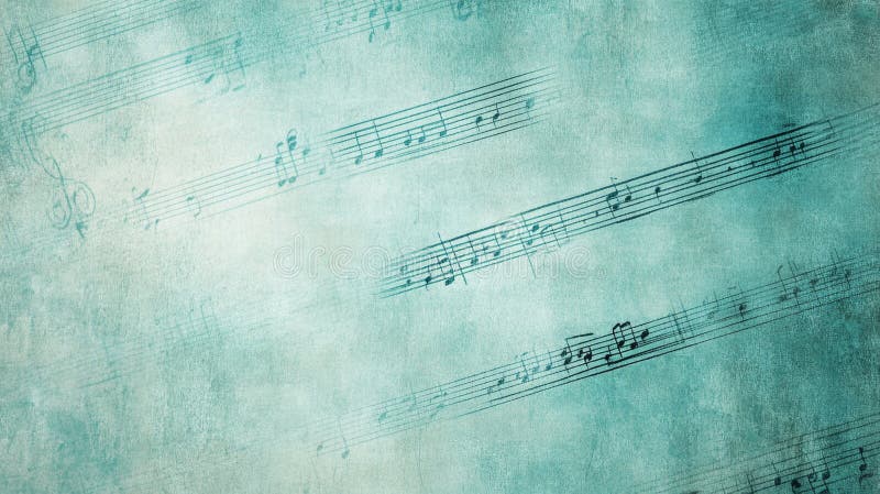 Vintage Sheet Music Texture with Blue and Teal Tones Creating a ...