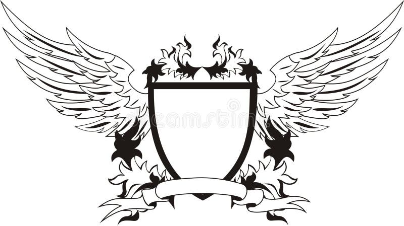 Vintage Shield with Wings for Your Design,vector I Stock Vector ...
