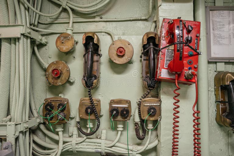 Vintage Ship Communication Panel with Handsets Stock Image - Image of ...