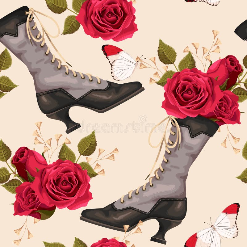 Vintage Shoes. Hand Drawn Shoe Vector Illustration for Cards, Scrapbook ...