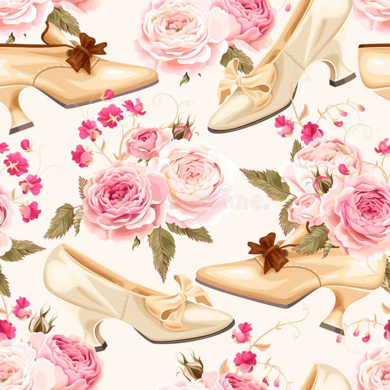 Vintage Shoes. Hand Drawn Shoe Vector Illustration for Cards, Scrapbook ...