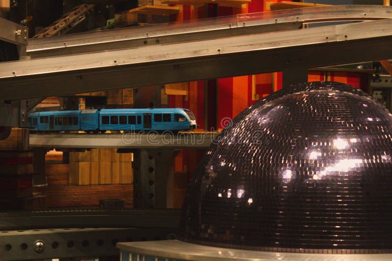 Vintage Shot of a Train Surrounded by Glimmering Disco Ball Editorial ...