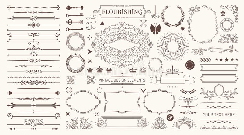 Vintage Sign Frames. Old Decorative Frame Design Stock Illustration ...