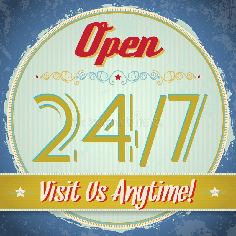 Vintage Card - Come in Were Open. Stock Vector - Illustration of ...