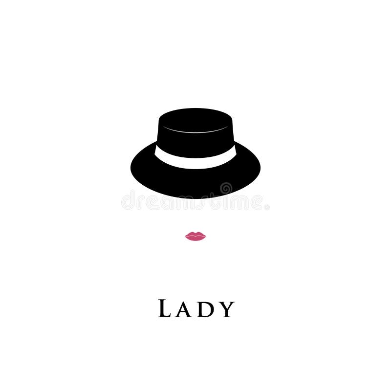 Vintage Silhouette with Ladies Hat. Stock Vector - Illustration of ...