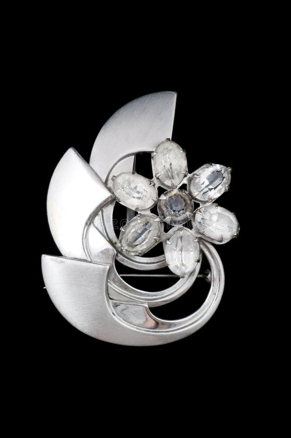 Vintage silver brooch stock image. Image of precious - 18171179