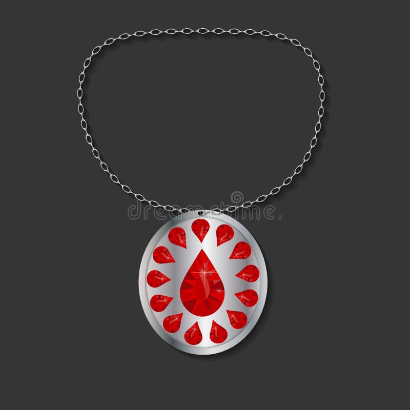 Vintage Silver Brooch with Rubies Stock Vector - Illustration of luxury ...