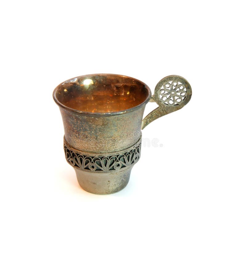 Vintage Silver Cup Isolated Stock Photo - Image of grail, reflection ...