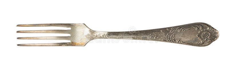 Vintage Silver Fork with Intricate Design Details Stock Photo - Image ...
