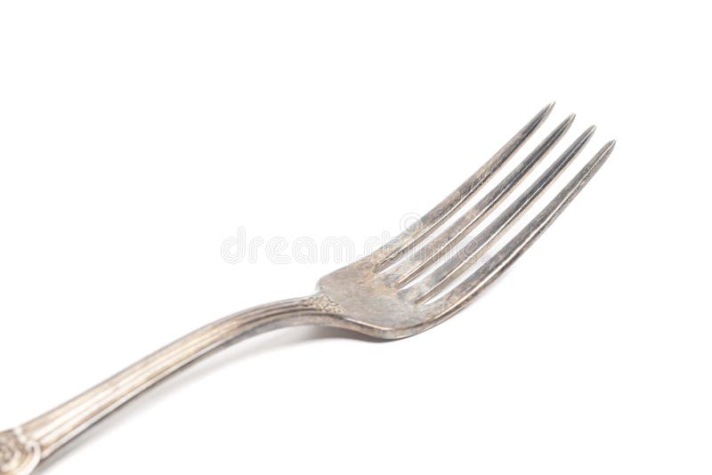 Vintage Silver Fork Isolated on White Stock Photo - Image of isolated ...