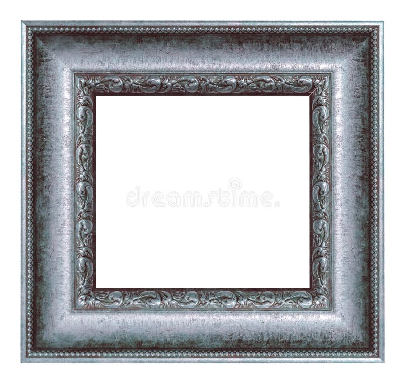 Vintage silver frame stock image. Image of object, isolated - 151071347