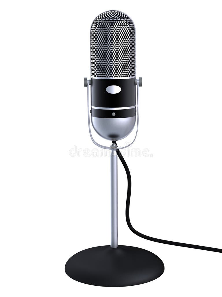 Classic Metallic Silver Vintage Microphone Stock Illustrations – 1,213 ...