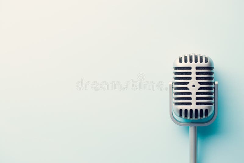Vintage silver microphone stock image. Image of audio - 65860997