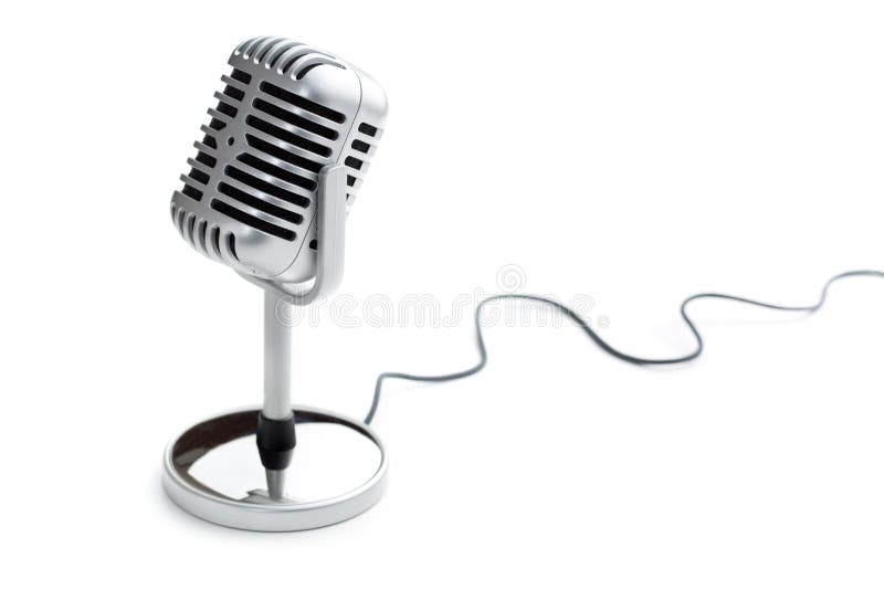Vintage silver microphone stock photo. Image of band - 65861174