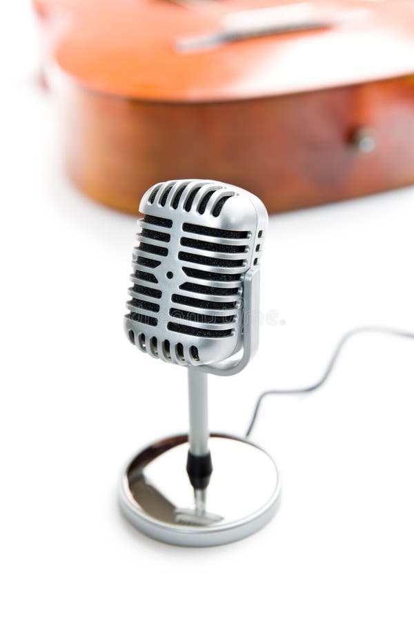 Vintage silver microphone stock image. Image of sound - 65861199