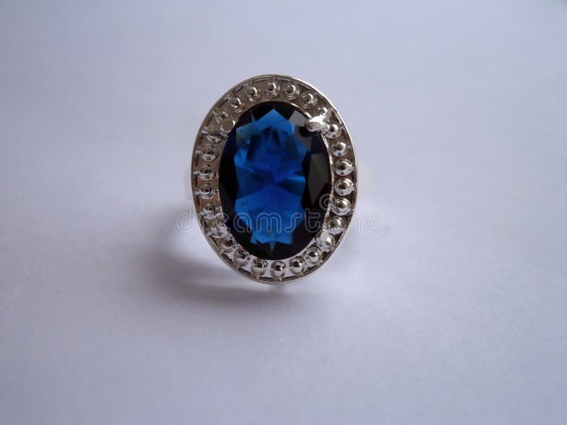 Vintage Silver Ring with a Large Blue Stone Stock Image - Image of blue ...