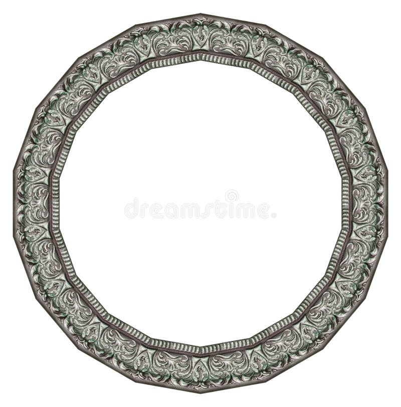 Vintage silver round frame stock photo. Image of isolated - 144297580