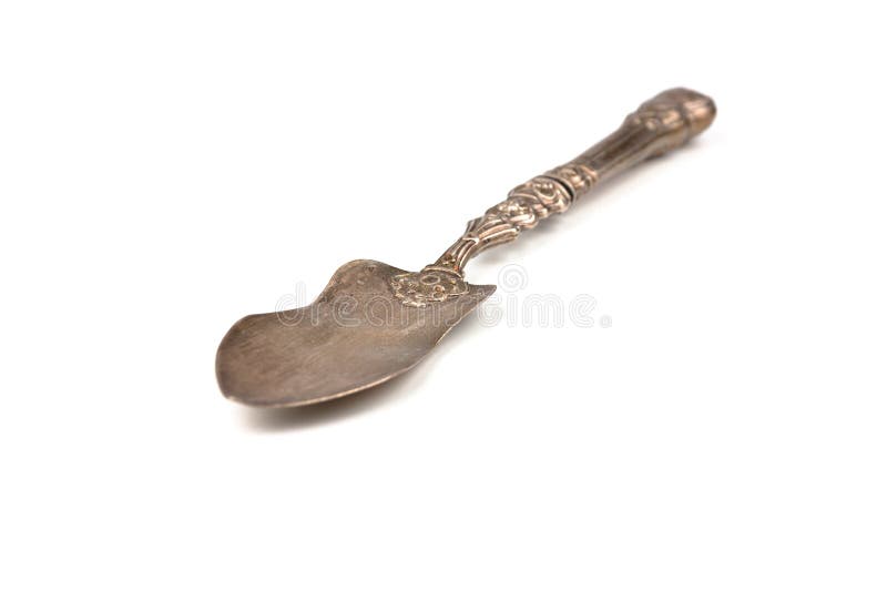 Vintage Silver Spoon Used for Praline and Sugar Isolated on White ...