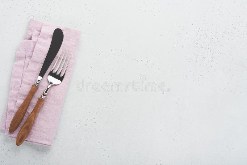 Vintage Silverware. Rustic Vintage Set of Wooden Spoon and Fork on ...