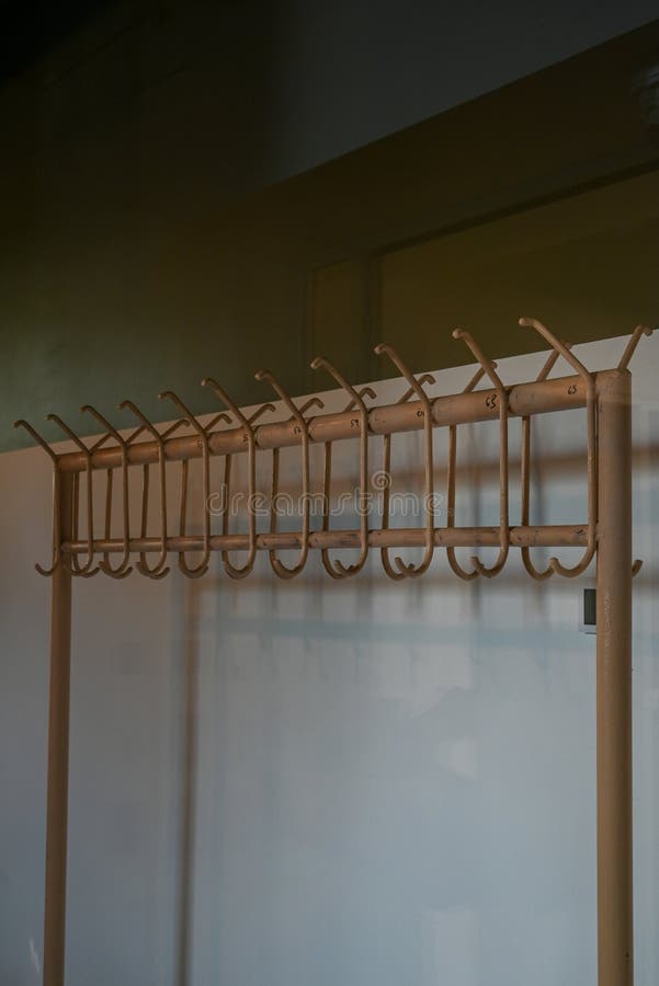 Vintage Simple Metal Clothes Hanger or Rack from the 80s Stock Image - Image of indoors ...