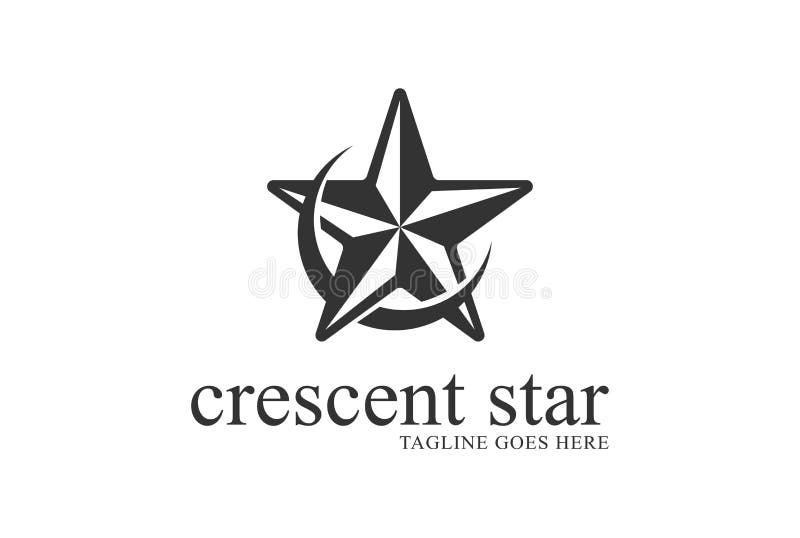 Vintage Simple Minimalist Star Crescent Moon Logo Design Stock Vector ...