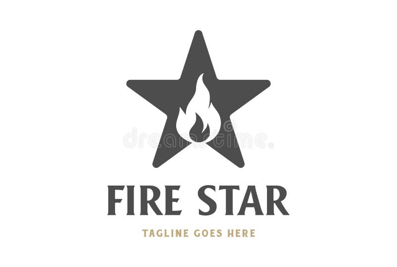 Vintage Simple Minimalist Star with Flame Fire Burn Logo Design Vector ...