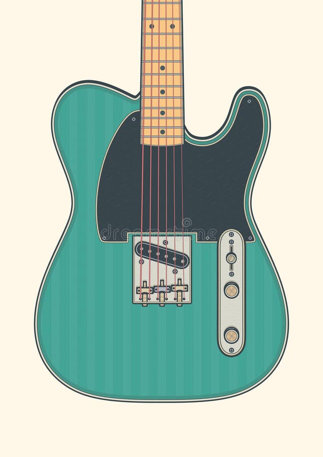 Vintage Single Coil Guitar stock vector. Illustration of performance ...