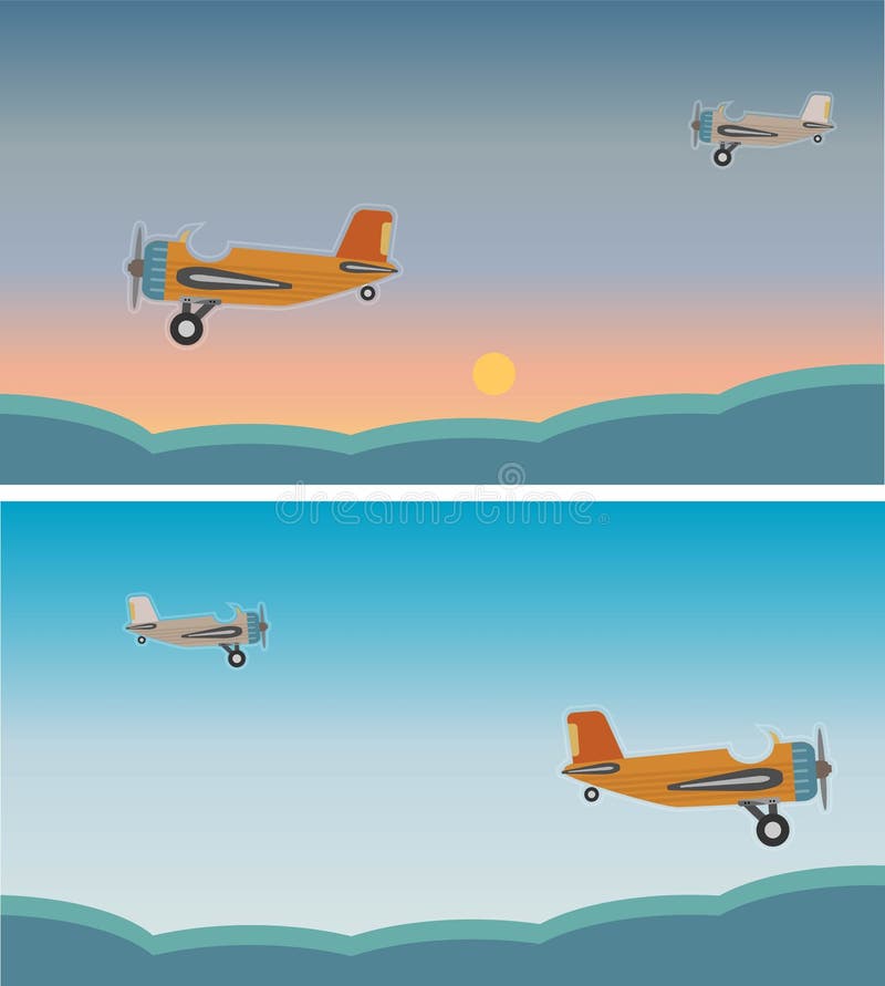 Vintage Single Turboprop Airplane Vector Stock Illustration ...